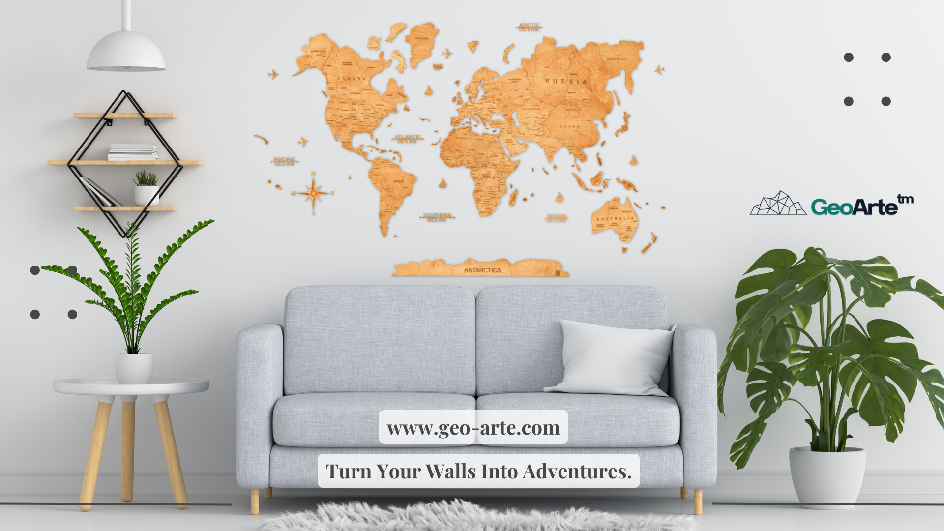 GeoArte™ | Handmade Wooden World Maps